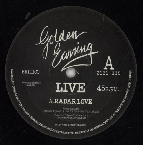 Golden Earring Radar Love [Live] UK 12" vinyl single (12 inch record ...